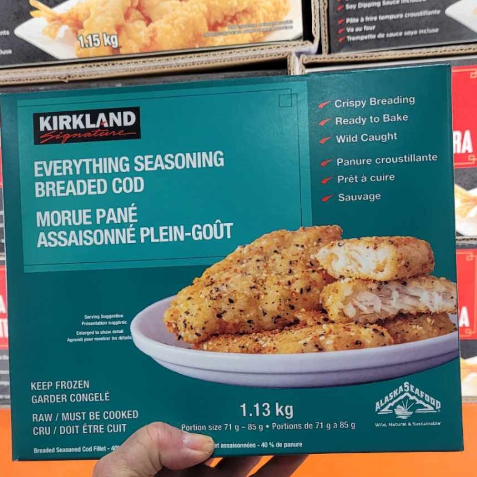 Kirkland Signature Frozen Everything Breaded Cod - 1 x 1.13 Kilos ...