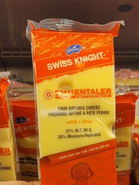 Swiss Knight Emmental Mild Cheese - 1 x 450 Grams Shipped to Nunavut ...