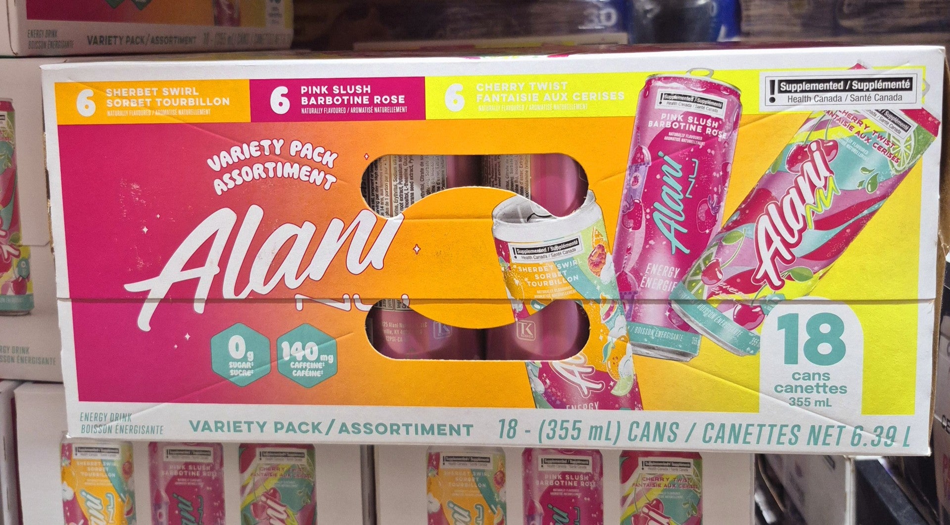 Alani Nu Energy Drinks: sherbet swirl, pink slush, & cherry twist - 18 ...