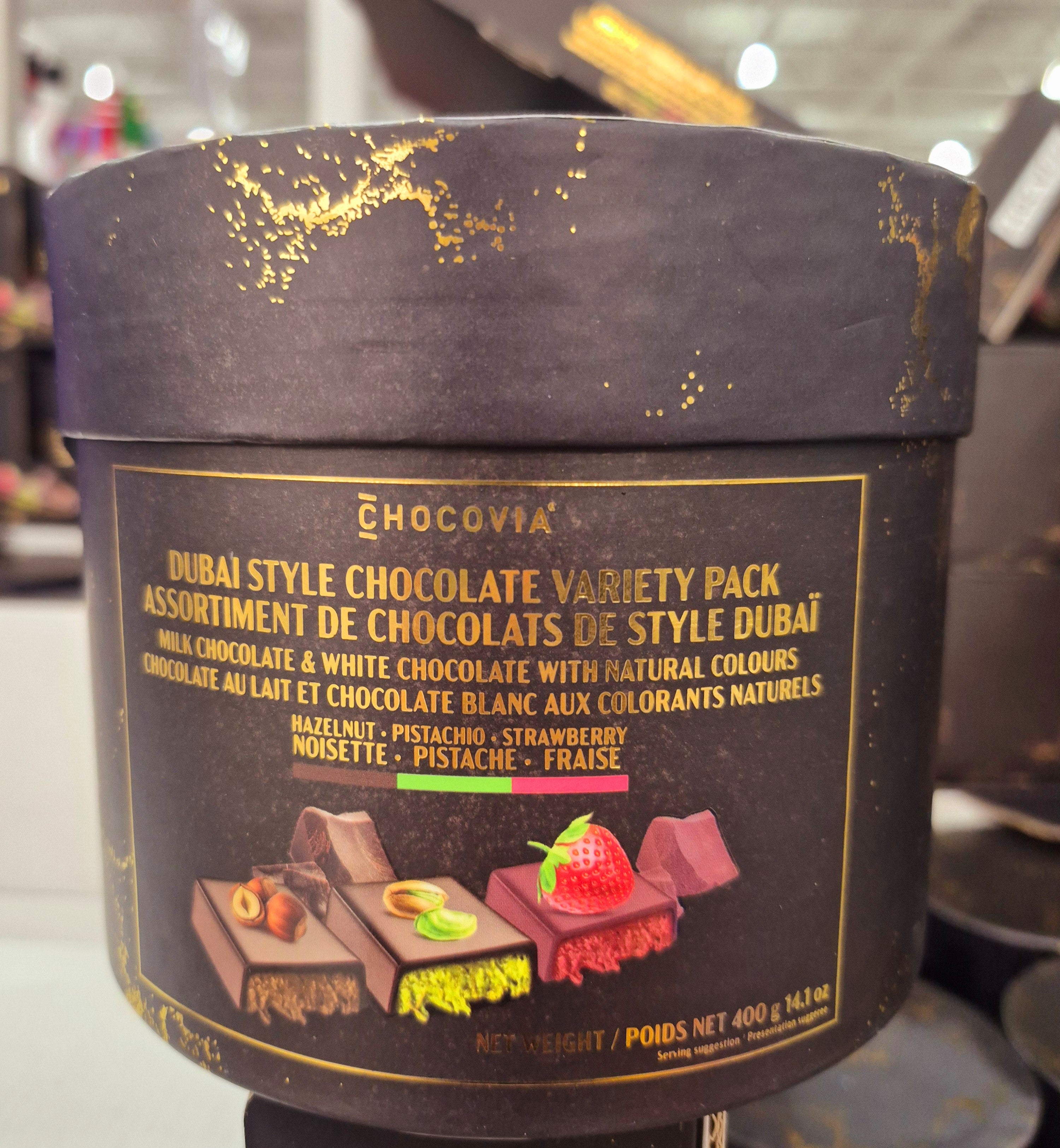 Chocovia Dubai Style Chocolate Variety Pack - 1 x 400 Grams Shipped to ...