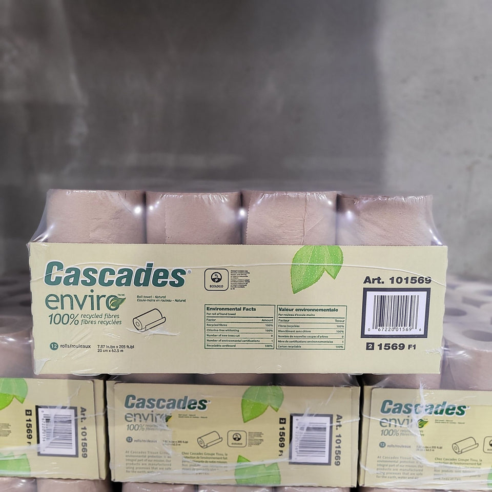 Recycled Natural Paper Towel Rolls Cascades Enviro Brown Paper Towel ...