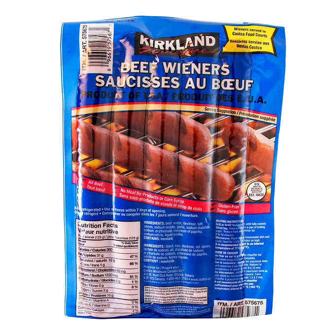 Kirkland Beef Wieners - 1 x 1.72 Kilos Shipped to Nunavut – The Northern Shopper